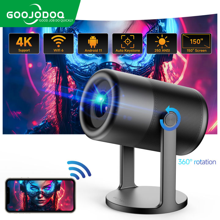 GOOJODOQ Projector 1080P 4K Ultra HD 150ANSI 2.4G+5G support WIFI6l BT5 ...