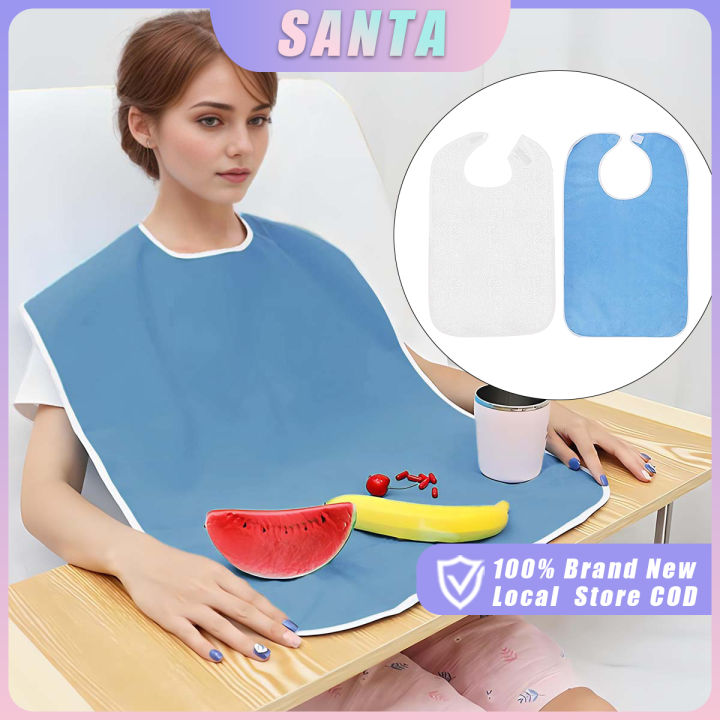 Adult Bibs Waterproof Elderly Bib Portable Clothing Protector Pocket ...