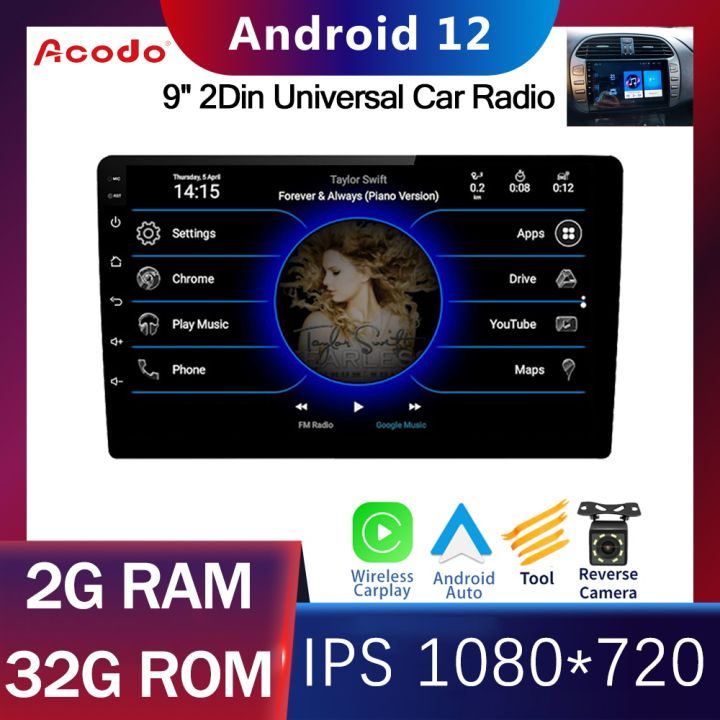 Acodo 2Din 9inch Carplay Auto Stereo Android 12 Head Unit 9'' IPS Touch ...