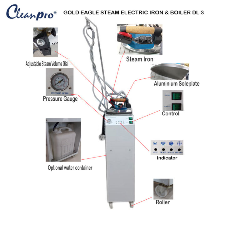 5-GEM-B4-001 GOLD EAGLE STEAM/ELECTRICAL IRON & BOILER DL 3 IRONING ...