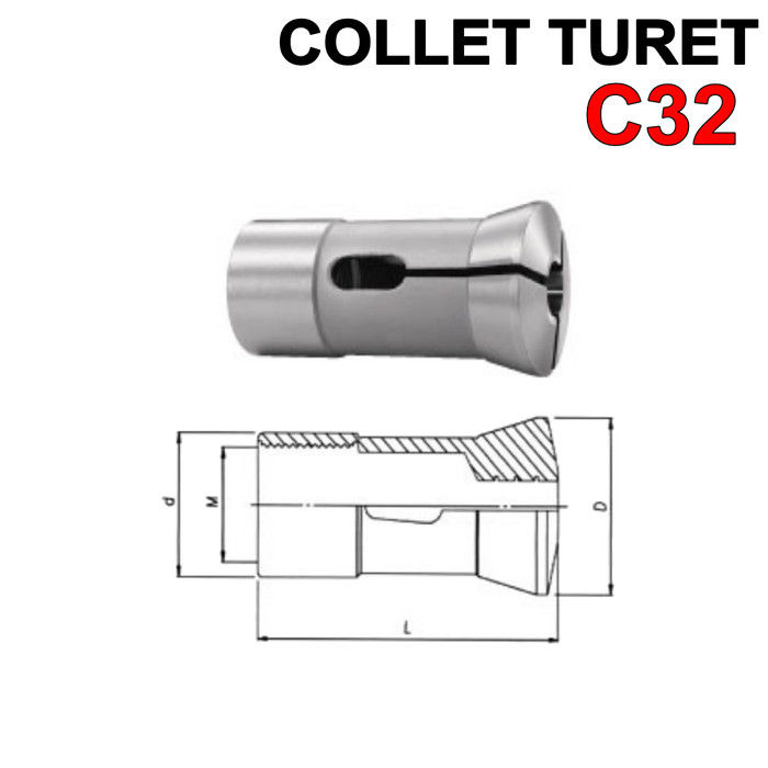 Collet Turet C32 Collet Turret C32 Collet C32 Collet Chuck Mesin Turet ...