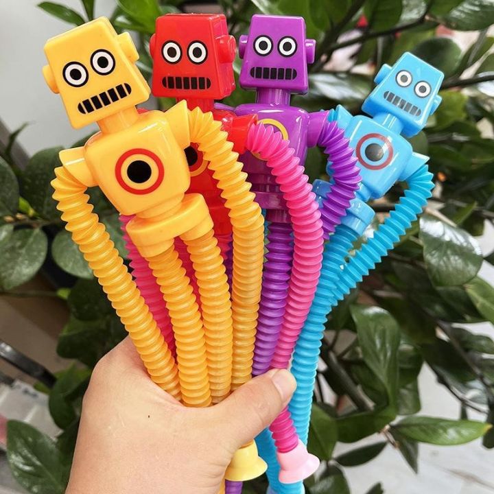 Telescopic Tube Suction Cup Robot Giraffe Toy Pop It Tubes Toys Cute ...