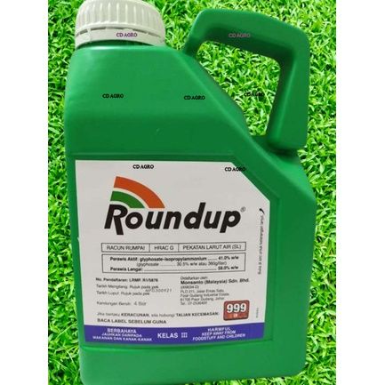 4L Roundup round up Monsanto Glyphosate 41% Weed Killer (Racun Rumput ...