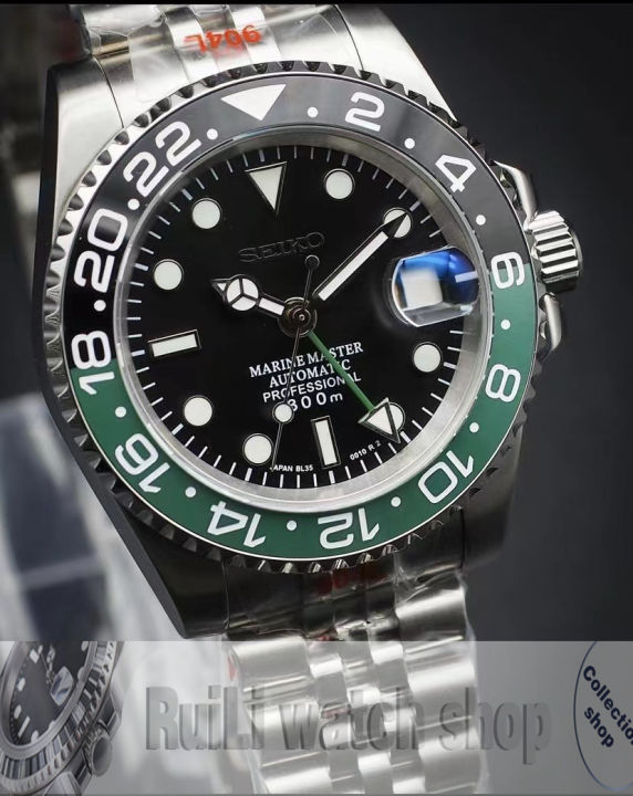 NH34 GMT Automatic Men's Mechanical Watch Stainless Steel Case 40mm left hands | Lazada PH