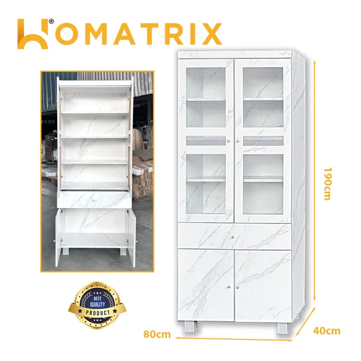 HOMATRIX Kitchen Cabinet Storage Glass Cabinet Almari Simpan Dapur Kaki ...