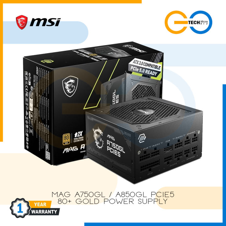 MSI Mag A750GL 750w / A850GL 850w PCIE5 80+ Gold Full Modular ATX 3.0 ...