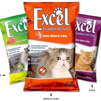 EXCEL CATFOOD TUNA 500GR (BENTUK SEGITIGA) MAKANAN KUCING EXCEL ...
