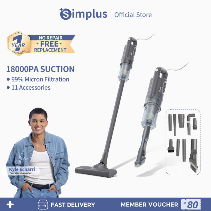 Simplus 18KPa 3 in 1 Upgraded Vacuum Cleaner Portable and Handheld Vacuum Cleaner for Home 11pcs ...