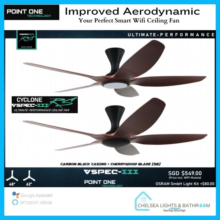 PO ECO FAN CYCLONE VSPEC-III RS 5B (Black Hugger) SMART WIFI Ceiling ...