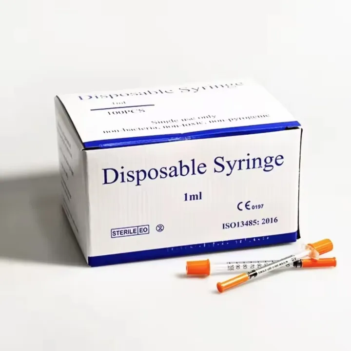 100pcs 1ml/cc 31G 8mm Orange insulin Syringe With Needle,Disposable ...