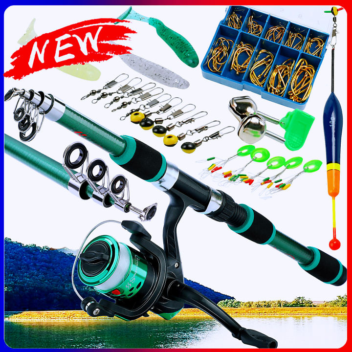 Shipping From Malaysia 1.8m Fishing Rod and Reel Set Telescopic Fishing ...