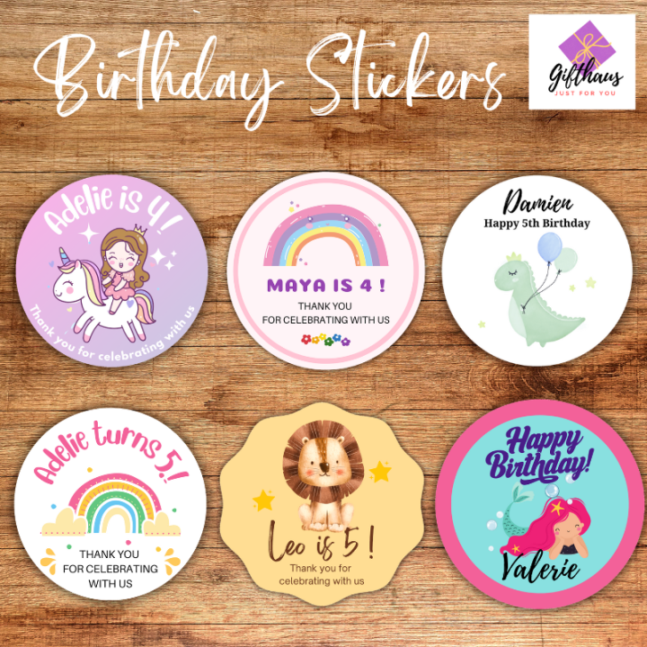 GifthausSG Personalised Custom Birthday Sticker Labels Party Favor ...