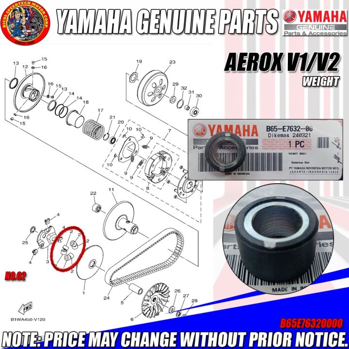AEROX V1&V2 WEIGHT (YGP) (GENUINE: B65-E7632-00) | Lazada PH