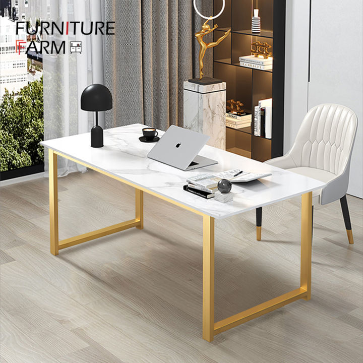 FF: DeLancy Marble Texture Study Table/ Working OFFice Table/Writing ...