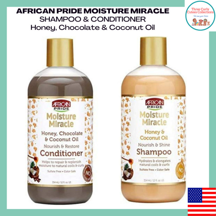 African Pride Shampoo and Conditioner Moisture Miracle with Honey ...