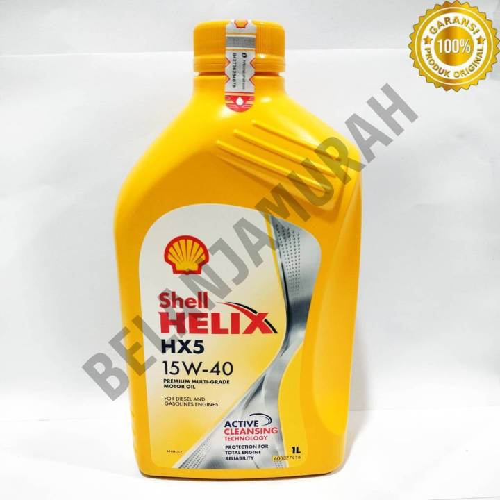 Oli Shell Helix HX5 SAE 15w-40 1Liter 100% ASLI | Lazada Indonesia