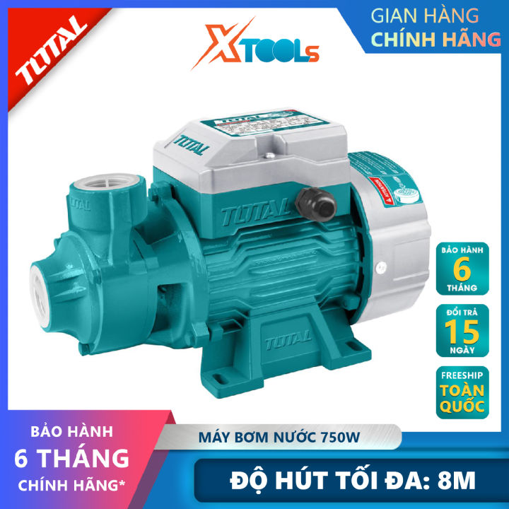 Máy bơm nước TOTAL TWP17506 Máy bơm nước dùng điện Công suất 750W (1HP) Chiều cao bơm 52m Độ hút ...