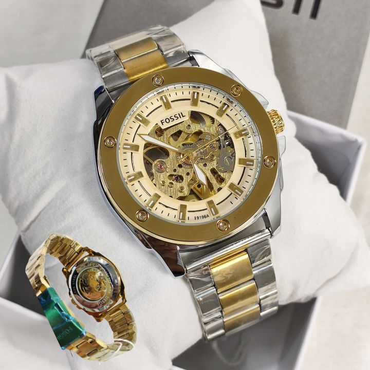 Analog Fully Automatic Skeleton Men's Watch Fossil FS5193 Stainless ...