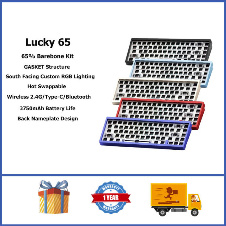Weikav Lucky65 Wireless BareBone Keyboard Kit 65% GASKET RGB Hot ...