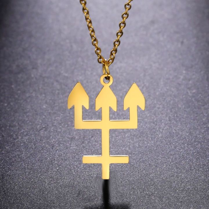 Dawapara Trident เชิงลบจี้แม่มดสร้อยคอสแตนเลสลายขวาง Dawapara จี้ ...