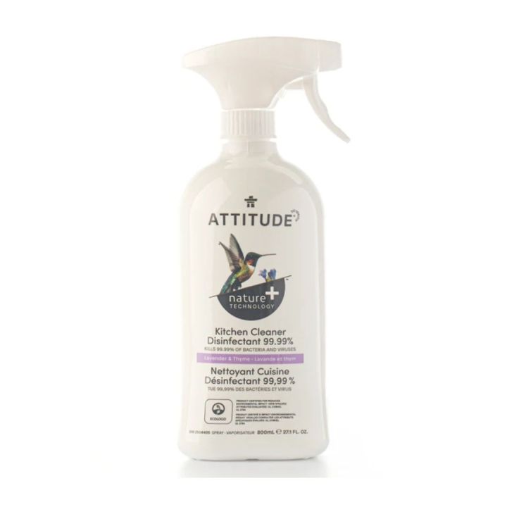 Attitude Kitchen Cleaner Disinfectant 99.99% Lavender & Thyme 800ml ...