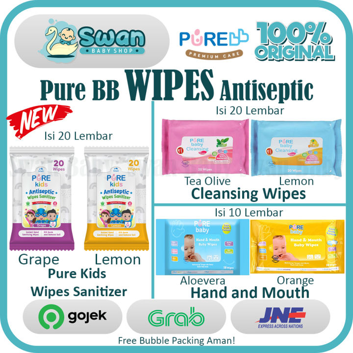 Pure Baby Wipes Antibacterial / Tissue Basah Pure BB | Lazada Indonesia