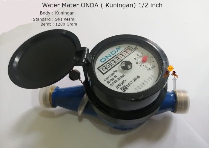 WATER METER ONDA 1/2" ( KUNINGAN) SNI RESMI | Lazada Indonesia