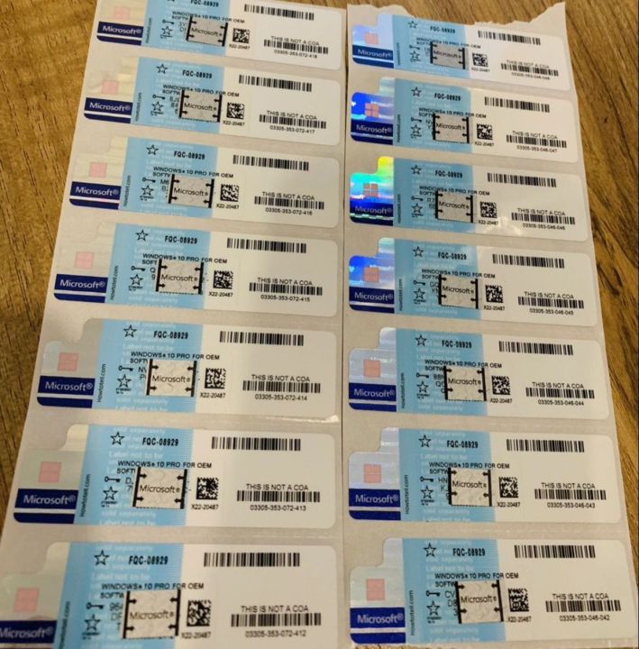 Windows 10 Pro COA (OEM KEY) sticker | Lazada.co.th
