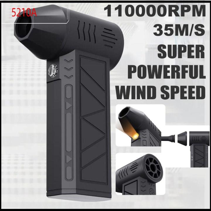 5210A ความเร็วลม52เมตร/วินาที 130000RPM turbofan พร้อมไฟฉาย มอเตอร์ไร้แปรง พัดลมแรงสูง รถสำหรับ ...