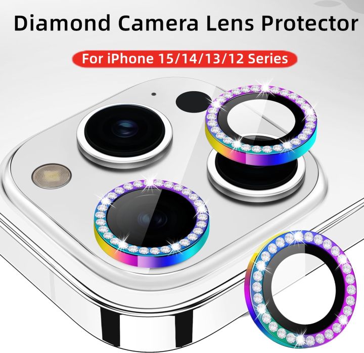 Diamond Camera Lens Protector For iPhone 15 Pro Max Ultra Thin Tempered ...