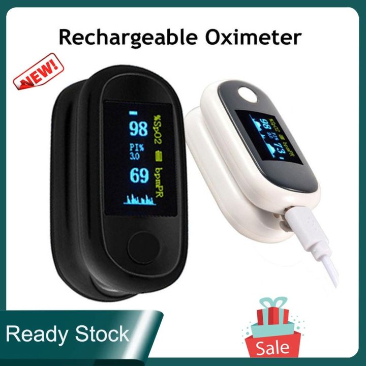 Rechargeable USB Fingertip Pulse Oximeter Heart Rate PI SpO2 Monitor ...