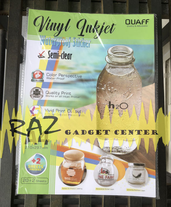 Quaff Vinyl Printable Inkjet Sticker Semi Clear/ Semi Transparent ...