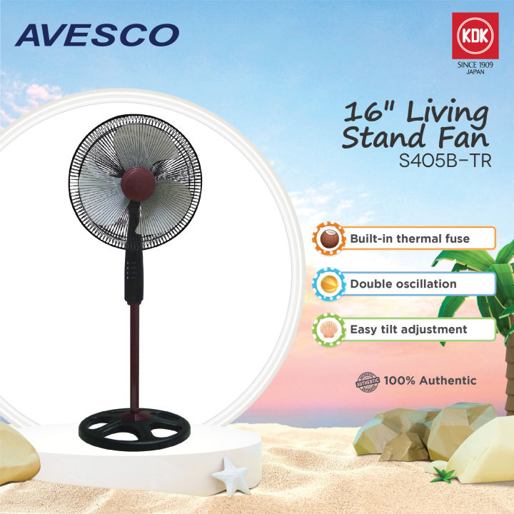 KDK Electric Fans | S405B-TR | 16" Stand Fan | Tokyo Red | Avesco ...