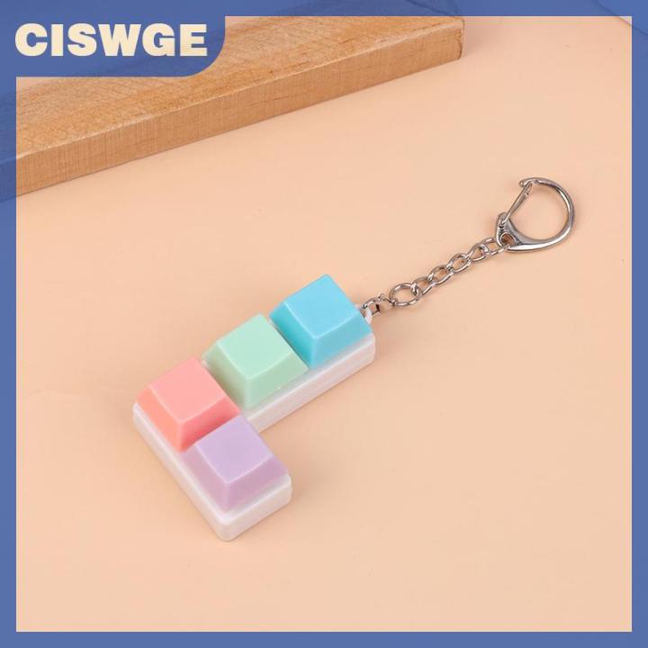 CISWGE Finger Keyboard Fidget Toys DIY Sensory Fidget Keyring ...
