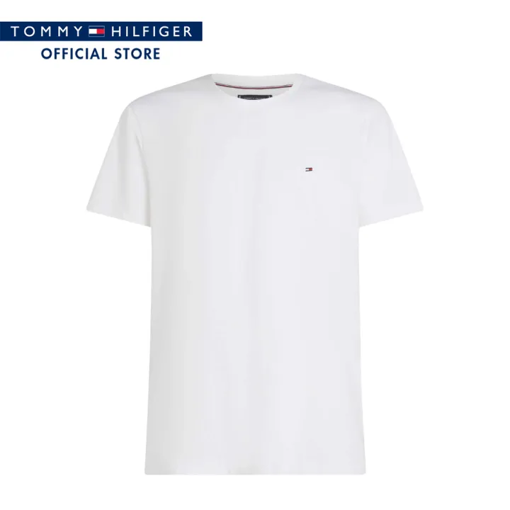Tommy Hilfiger เสื้อยืด ผู้ชาย รุ่น MW0MW37267 YBR - สีขาว ทรง Regular ...