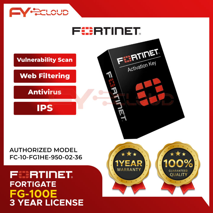 FortiGate 100E License FortiGate 100E | Fortinet FC-10-FG1HE-950-02-36 - License, 3 year Unified ...