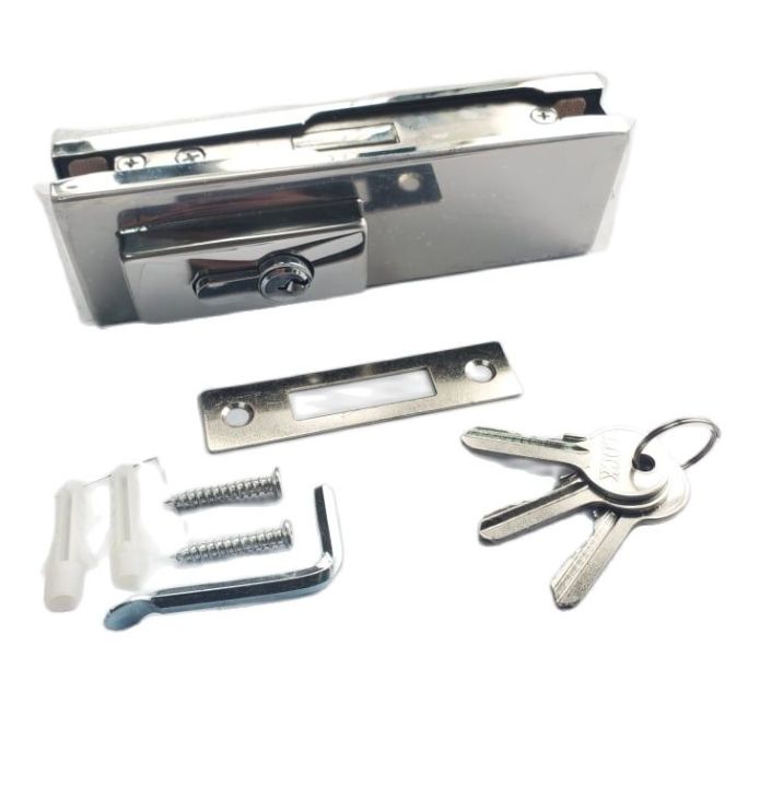 Patch Lock Fitting (Glass Door Lock) Stainless Mirror Finish | Lazada PH