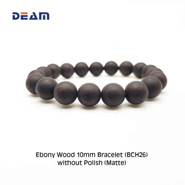 [DEAM] Ebony Wood Bracelet Matte 10mm, Black Wood Bracelet, Karungali Bracelet Without Polish ...