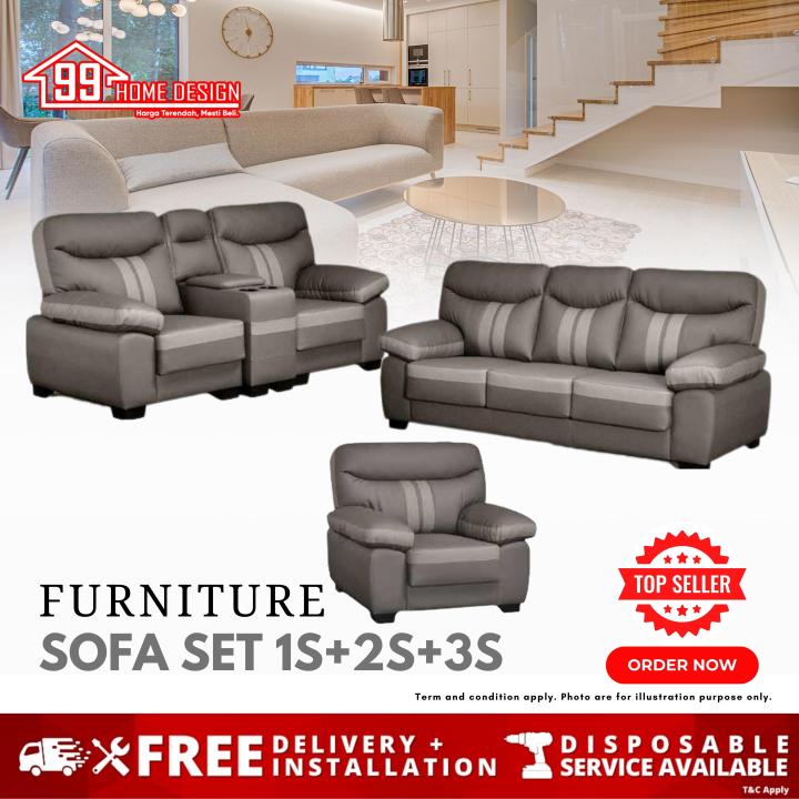 99 HOME : SF402 - 1S+2S+3S/2S+3S Sofa set Living Room Sofa Set Covered ...