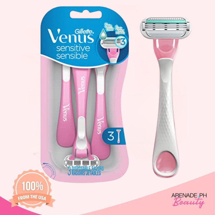 Gillette Venus Sensitive Sensible 3 Disposable Razors - 1 Set | Lazada PH