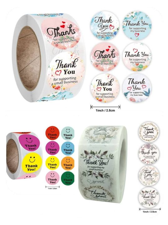 LWS- Thank You Stickers 500pcs/rolls Thank You for support my small ...
