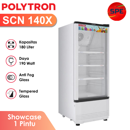 SHOWCASE 1 PINTU POLYTRON KAPASITAS 180 LITER SCN 140X / SCN140X ...