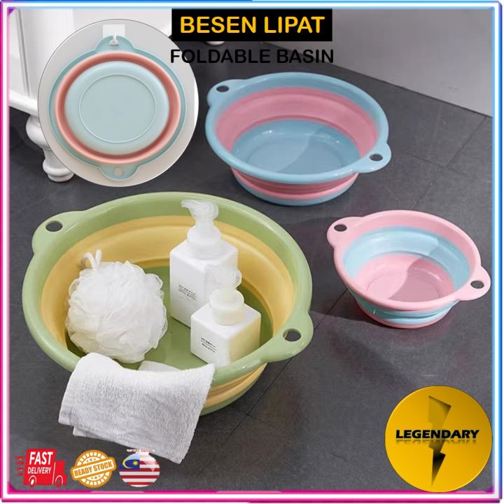 Portable Folding Wash Basin Household Hangable Plastic Foot Face Washing Laundry Sink Wash Basin ...