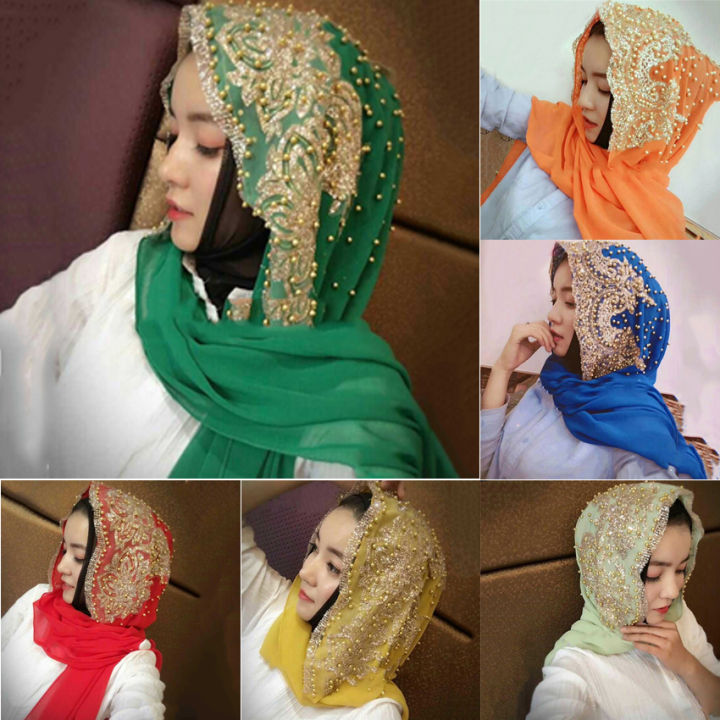 70*180cm Chiffon Long Woman Muslim Hijab Shawl Arab Turkish Dubai ...