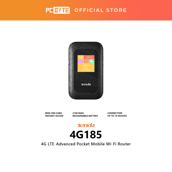 Tenda 4G185 4G LTE-Advanced Pocket Mobile Wi-Fi Router | Lazada