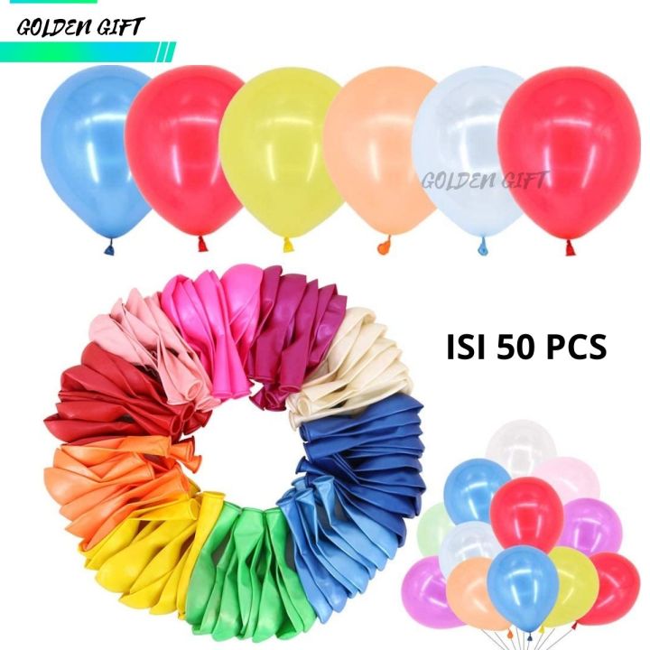 Balon Latex Metalik 1 Pack isi 50 pcs / Balon Karet / Balon Metalik ...