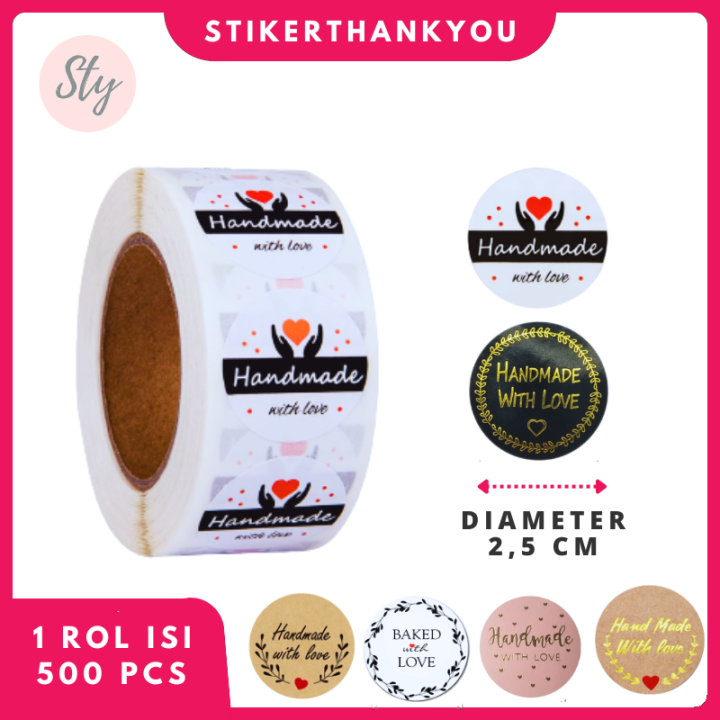 Stiker Thank You 500Pcs/Roll Ucapan Terima Kasih Kue Roti Makanan ...