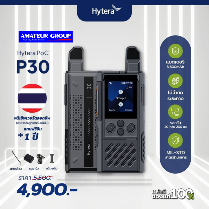 วิทยุสื่อสารแบบใส่ซิมการ์ด ( PoC) Hytera รุ่น P30 สื่อสารได้ทั่วไทย ไร้ ...