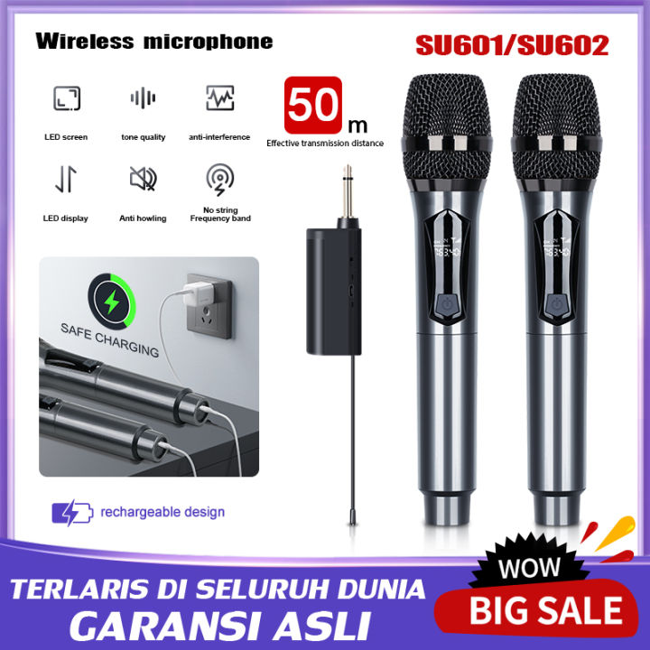 NEW BAXS SU601/SU602 Mikrofon Nirkabel Isi Ulang Mikrofon Genggam ...