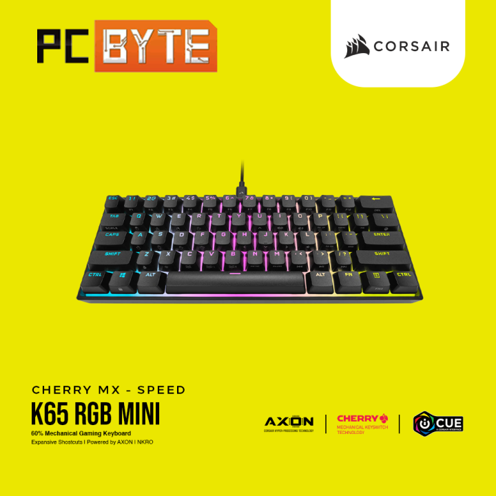 PCByte Corsair K65 RGB Mini 60% Mechanical Gaming Keyboard - Cherry MX Speed | Lazada